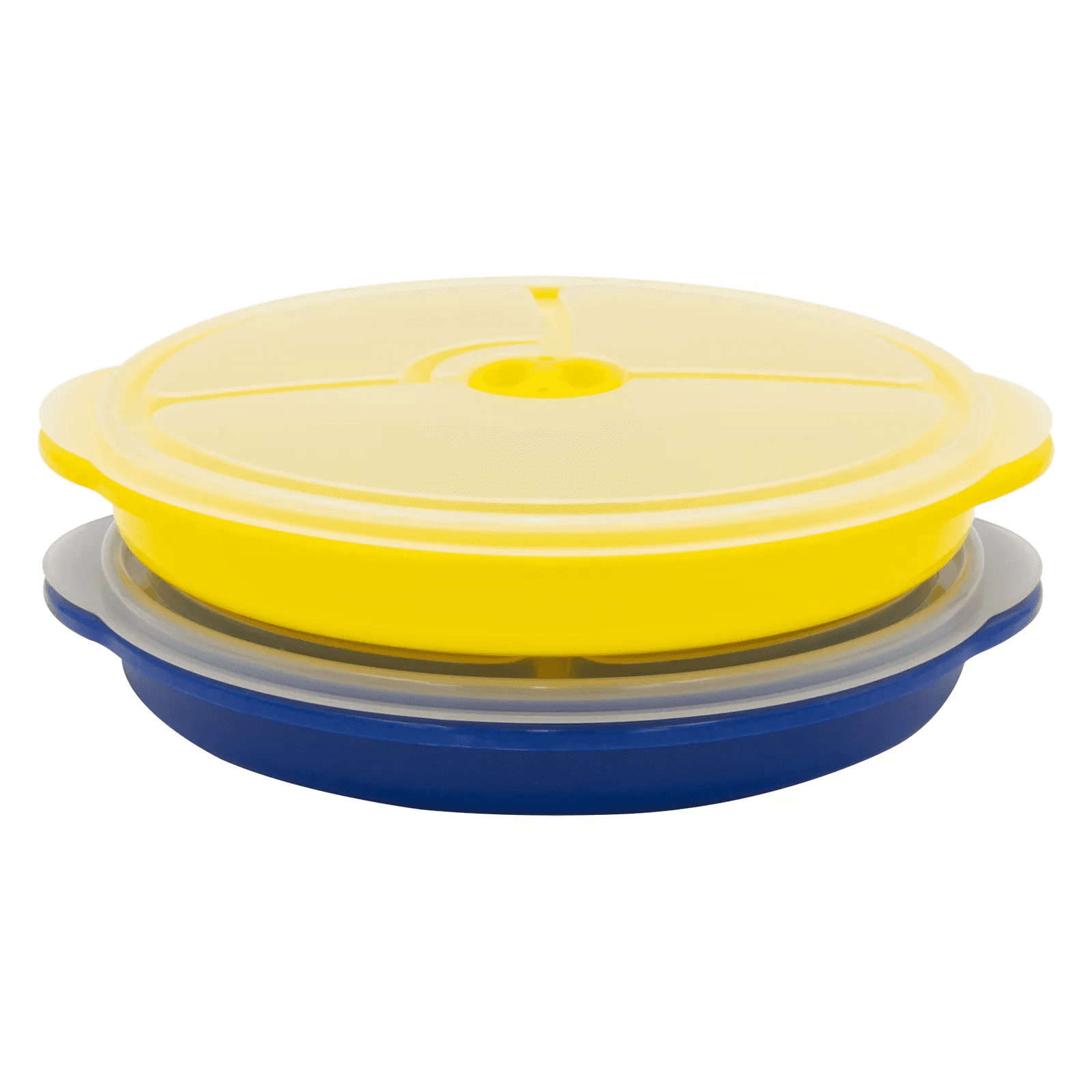 Smart Home Microwave 3 Compartment Meal Prep Plates With Vented Lids ...