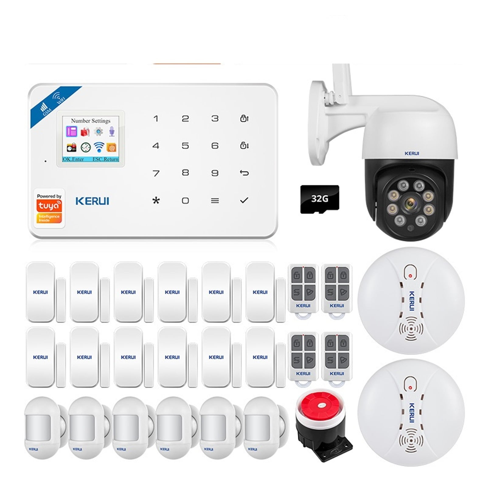 Smart Home Security Alarm System Wireless Garage Burglar 3MP IP Camera ...