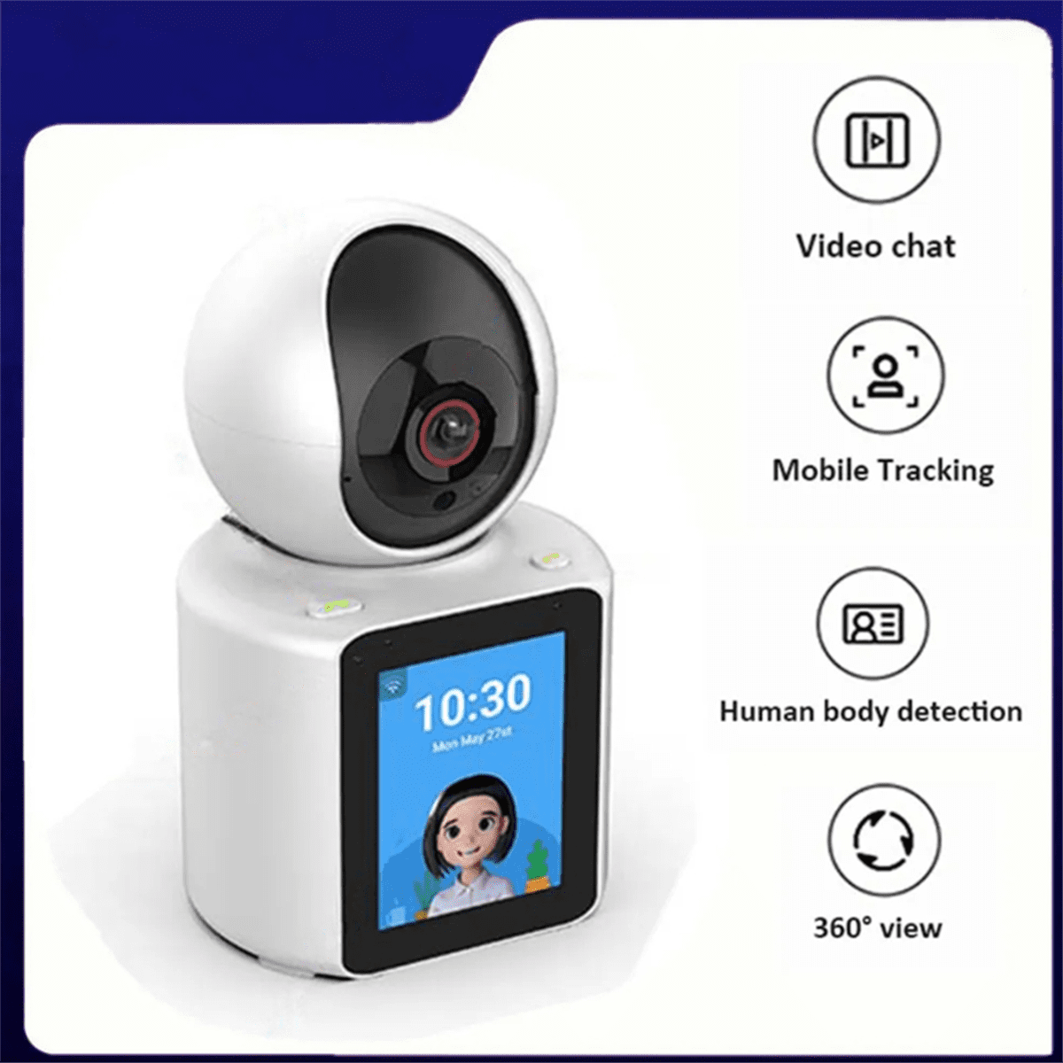 Smart Home Security Camera,One Click Call 2.4Inch Retina Screen Ip ...