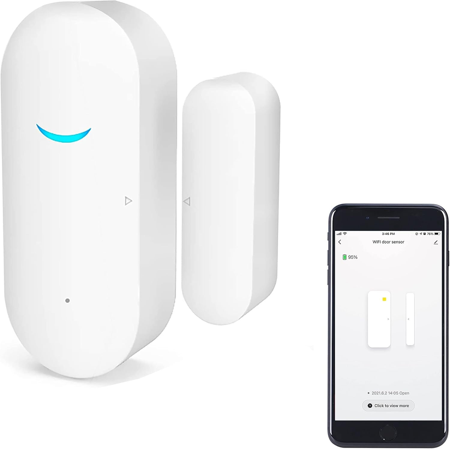 Smart Home Security Sensor, WiFi Door Sensor with Real-Time Alarms for ...