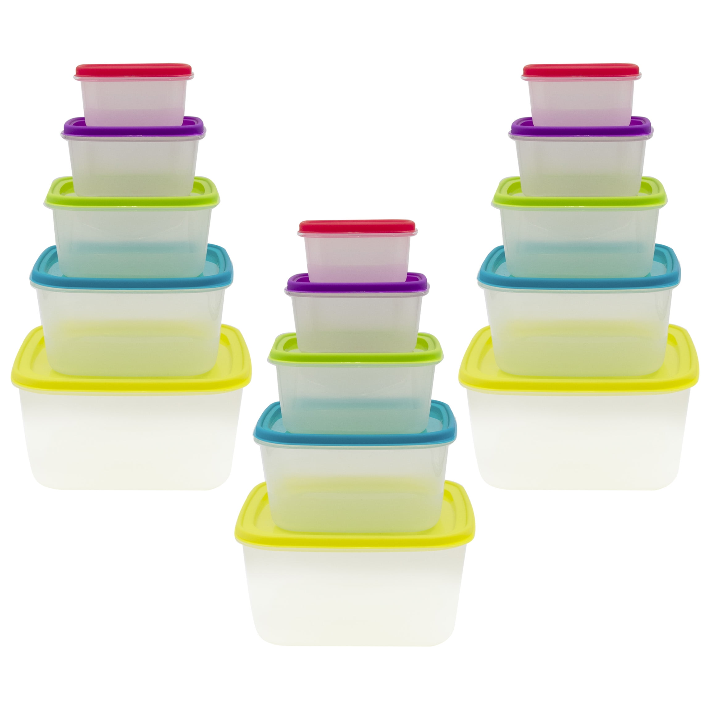 Smart Home Square Nesting Food Storage Containers with Lids, 30 PC Set ...