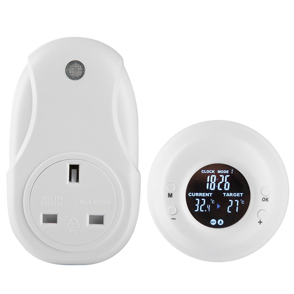 Smart Home Temperature-Controlled Socket with Timer & UK Plug for 200 ...