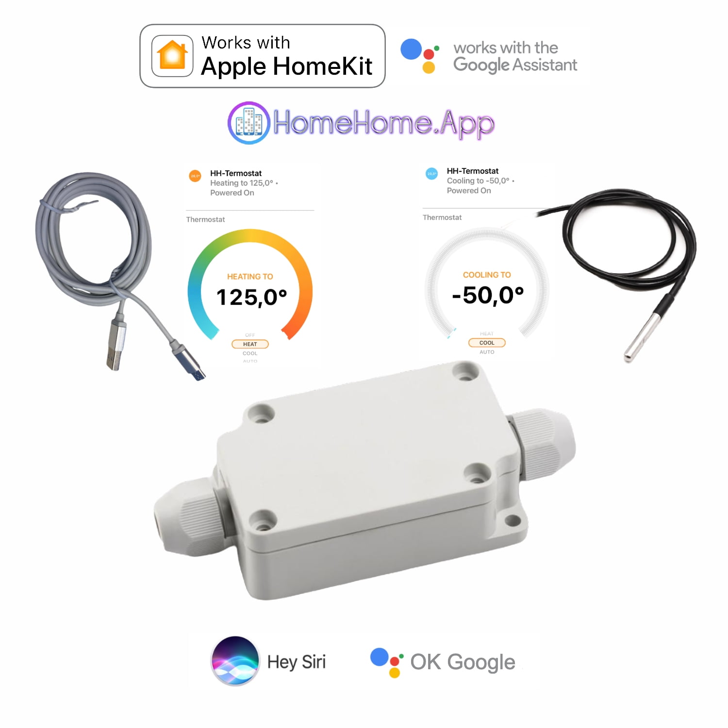 Smart Home Temperature Humidity Thermostat For Apple HomeKit IP67 ...
