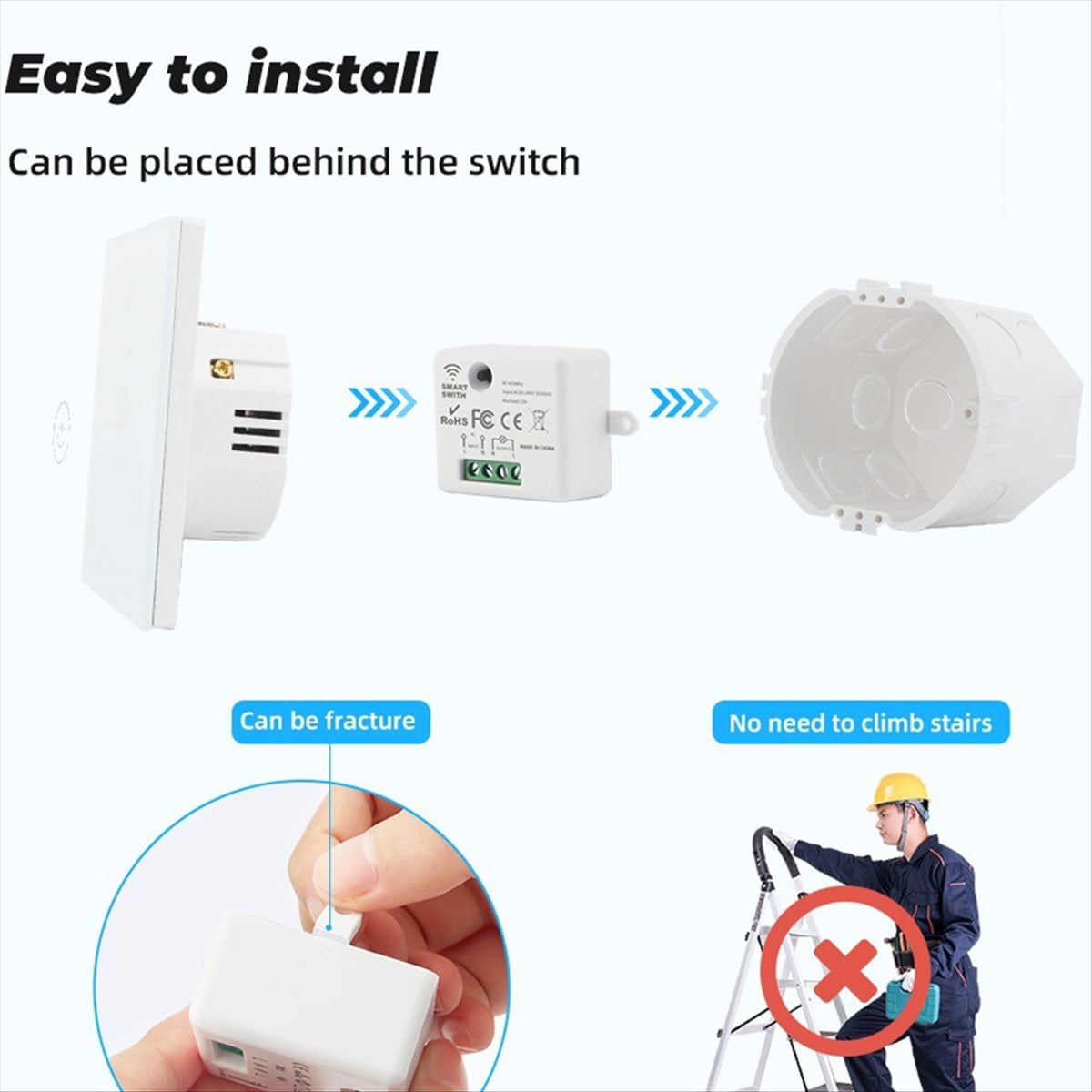 Smart Home Touch Switch Light Electrical 433Mhz Remote Control Wall ...