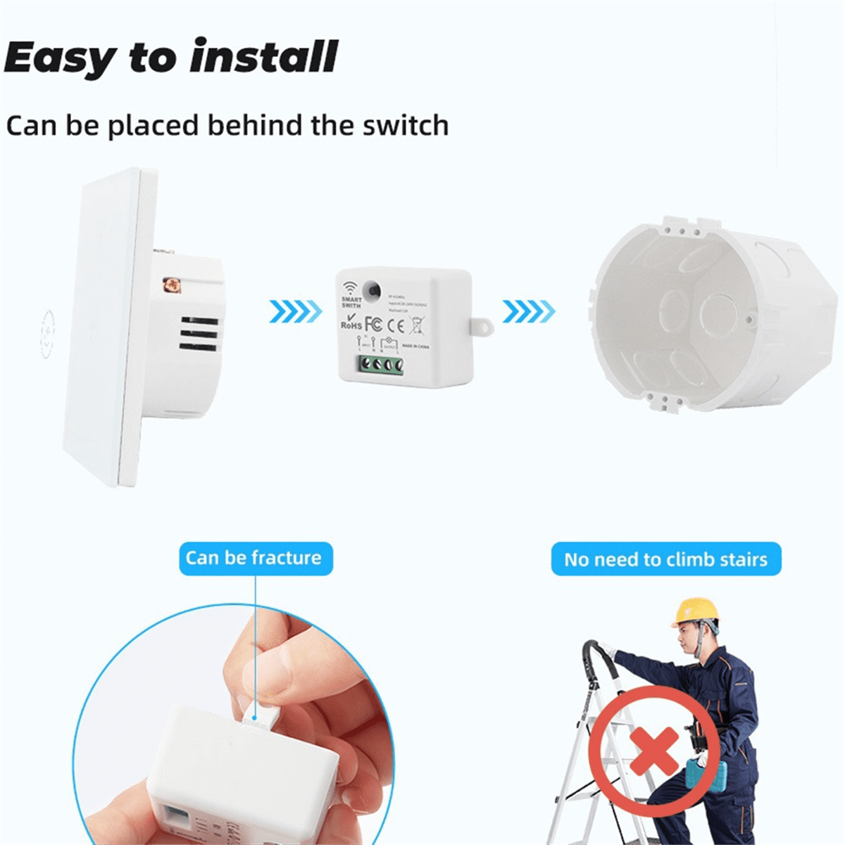 Smart Home Touch Switch Light Electrical 433Mhz Remote Control Wall ...