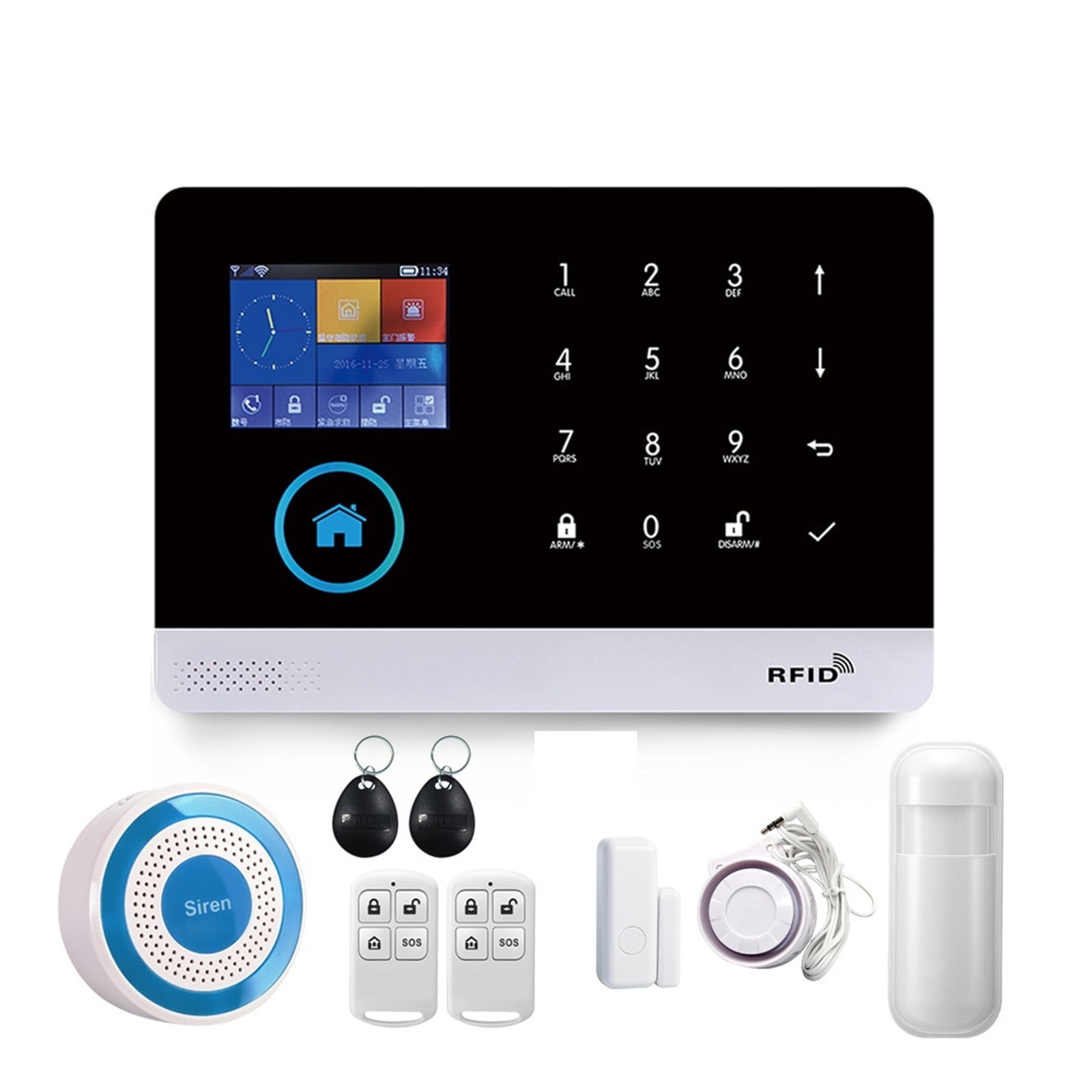 Smart Home WiFi GSM Alarm System For Home With Motion Sensor Wireless ...