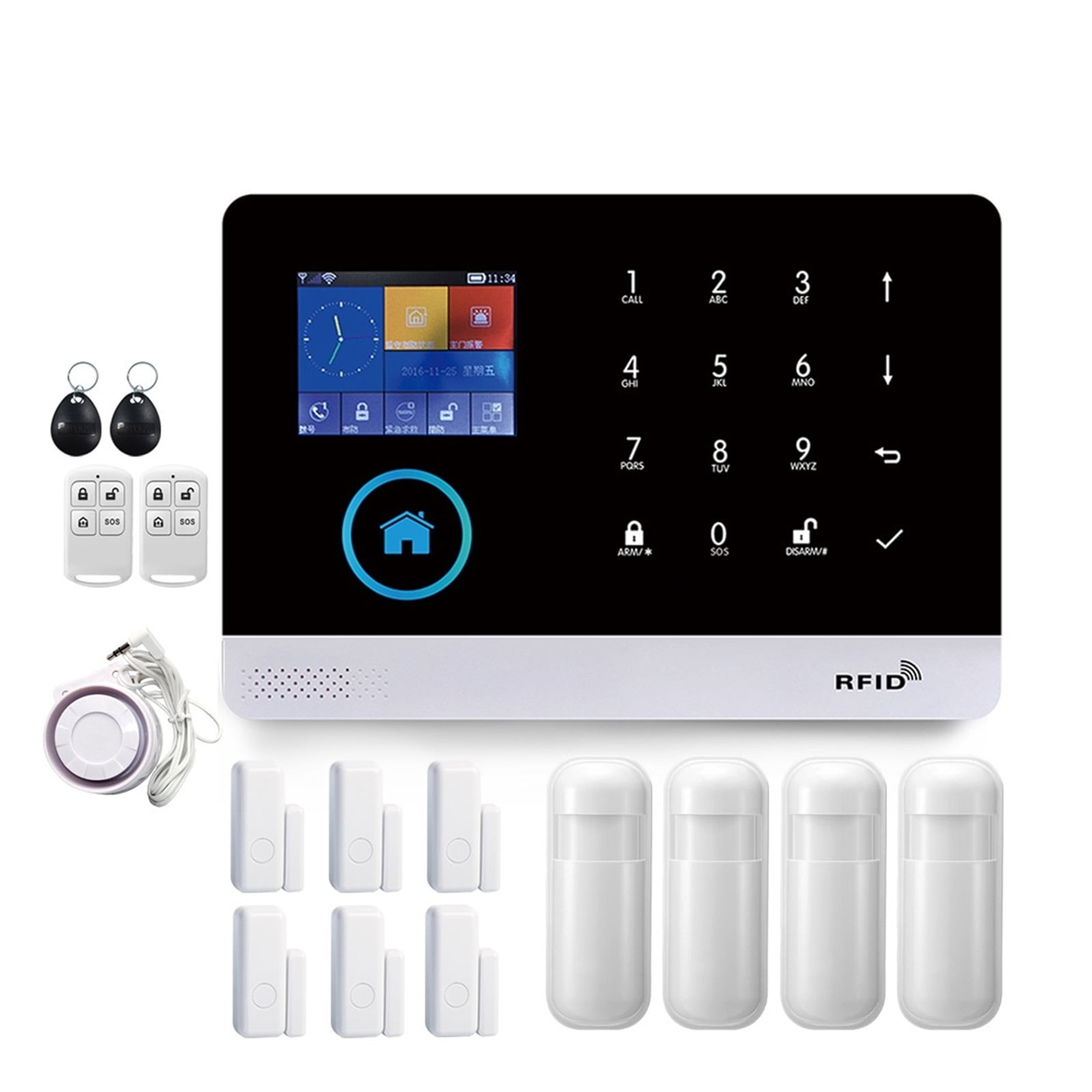 Smart Home WiFi GSM Alarm System For Home With Motion Sensor Wireless ...