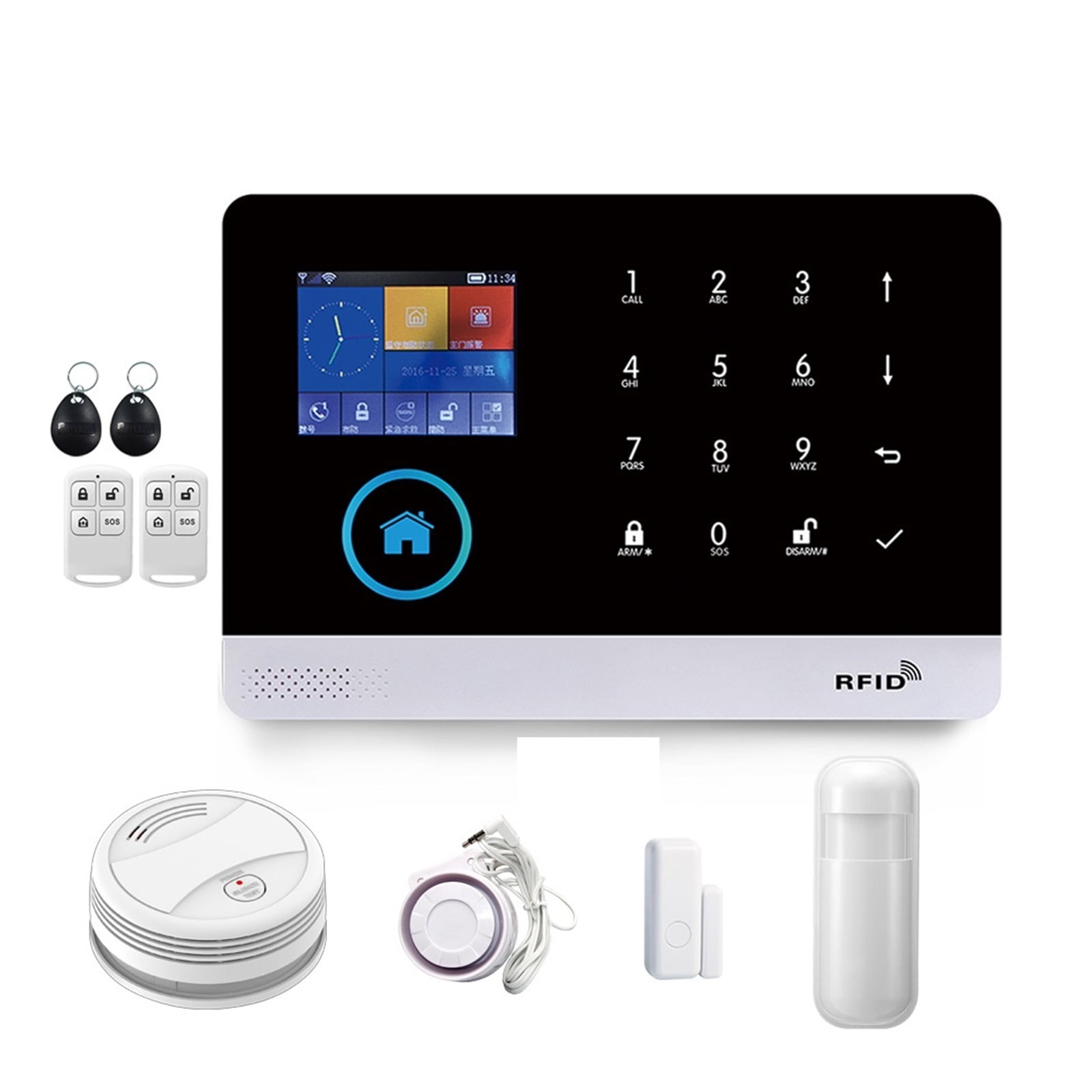 Smart Home WiFi GSM Alarm System For Home With Motion Sensor Wireless ...