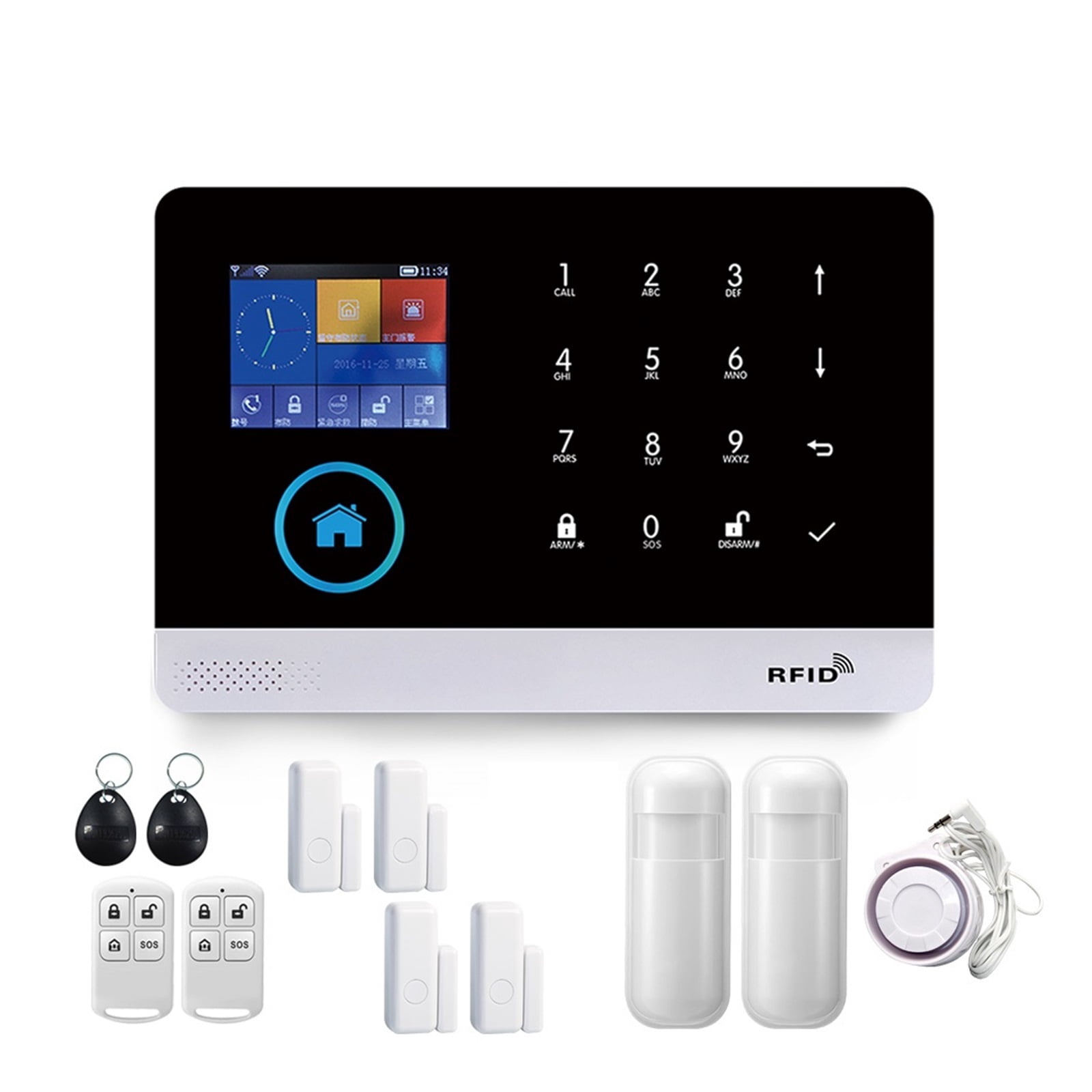 Smart Home WiFi GSM Alarm System For Home With Motion Sensor Wireless ...