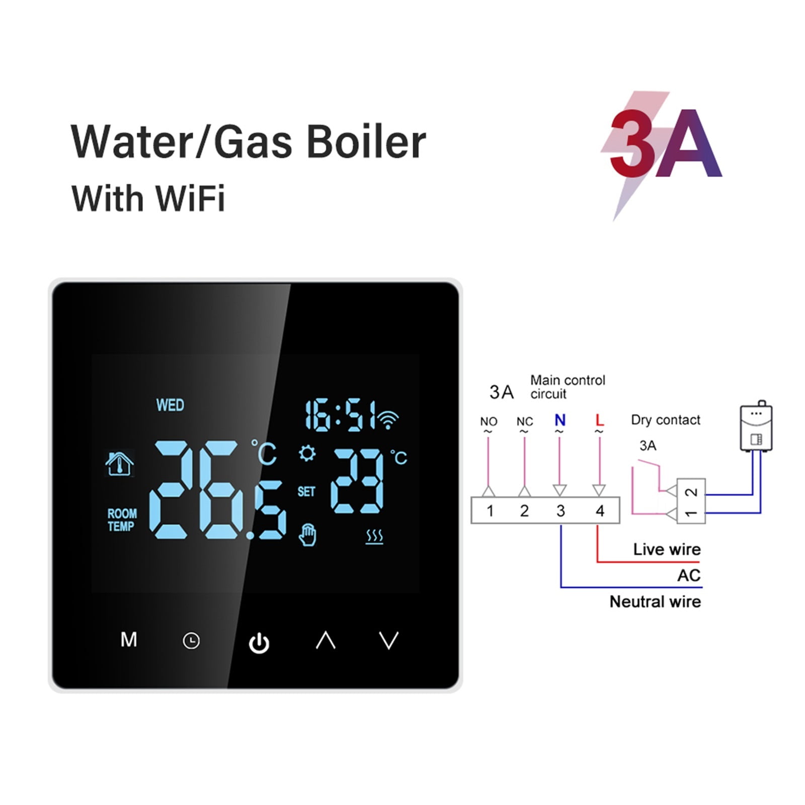 Smart Home Wifi Heating Thermostat Heating Water/Gas Boiler Electric ...