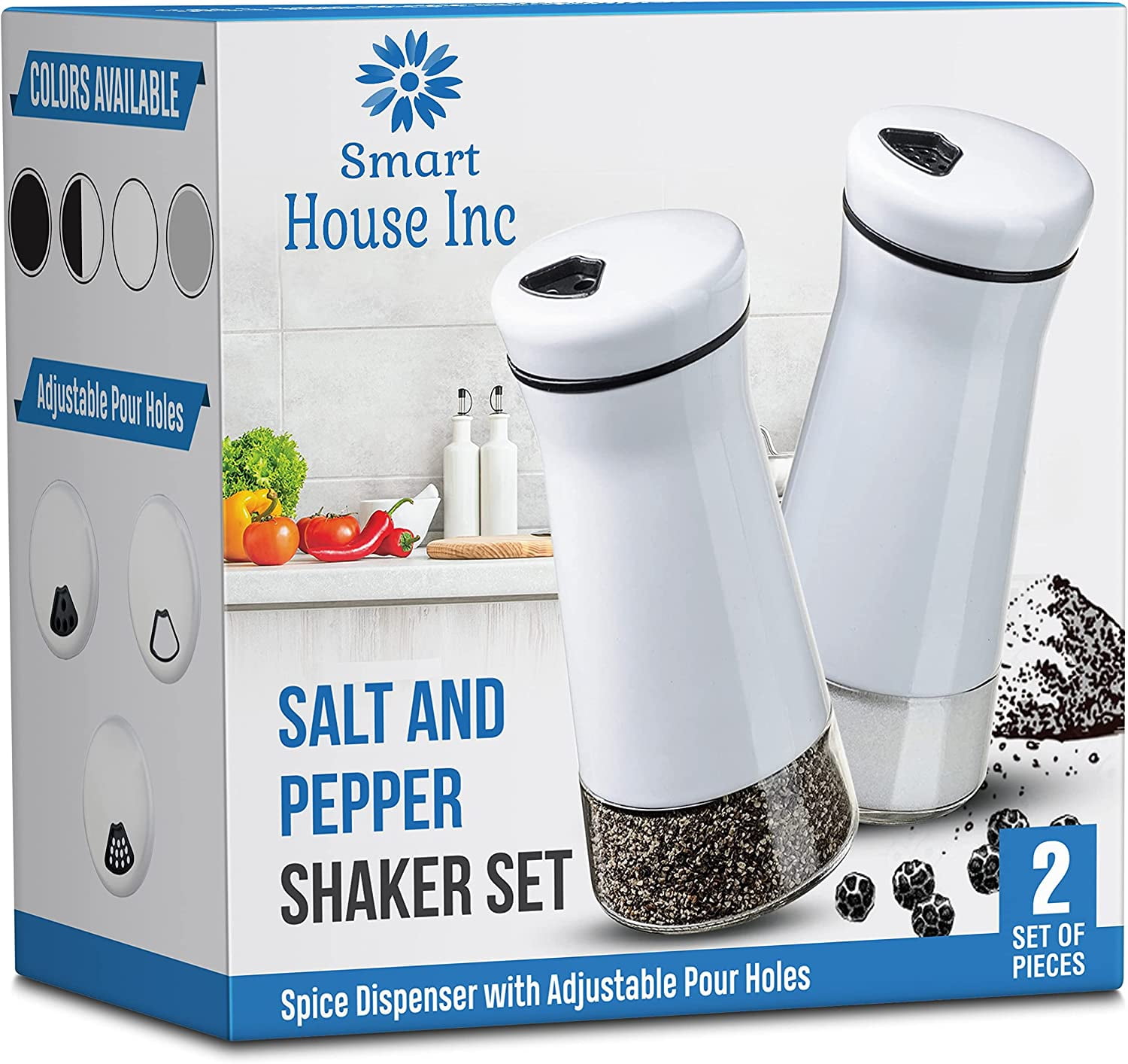 Smart House Inc Salt and Pepper Shakers Seasoning Shaker Spice ...