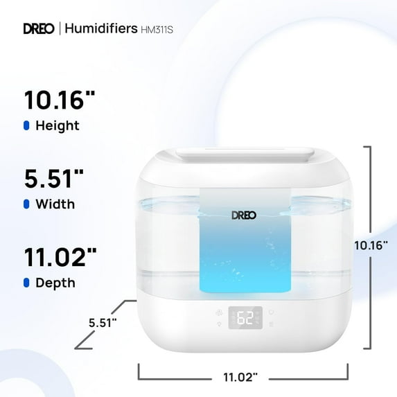 Smart Humidifier, Cool Mist Humidifiers for Bedroom, Quiet 4L Top Fill ...