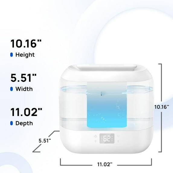 Smart Humidifier, Cool Mist Humidifiers for Bedroom, Quiet 4L Top Fill ...