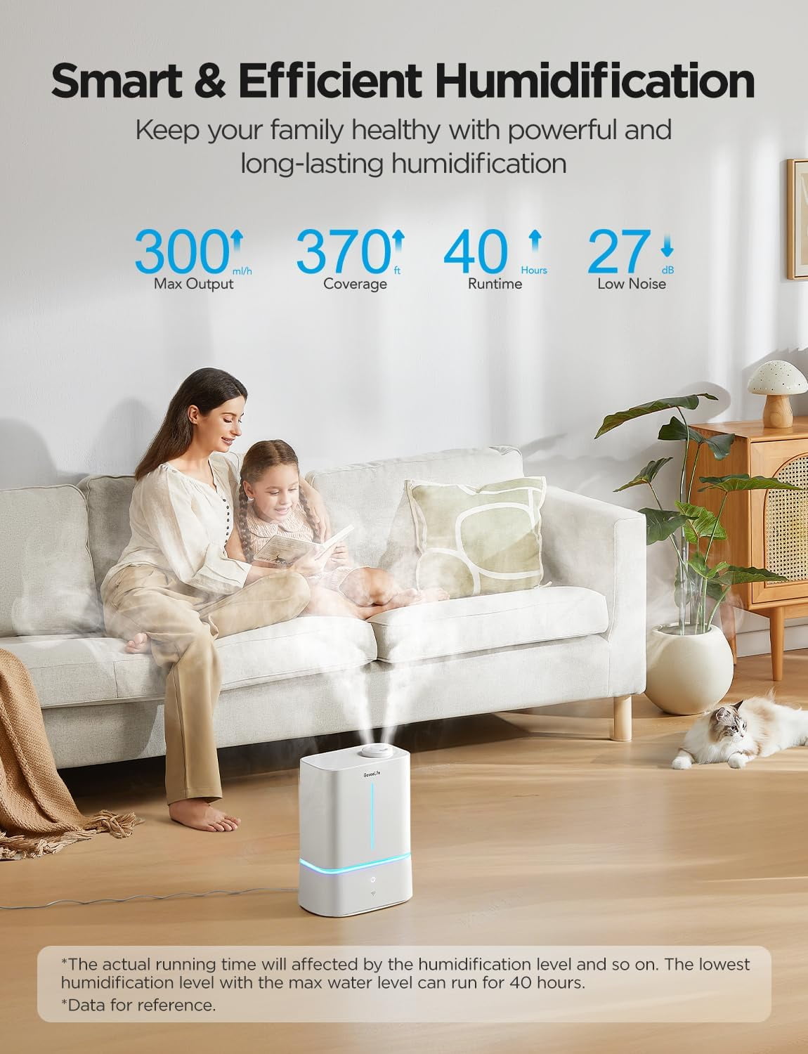 Smart Humidifiers for Bedroom, 4.5L Cool Mist Air Humidifiers with ...