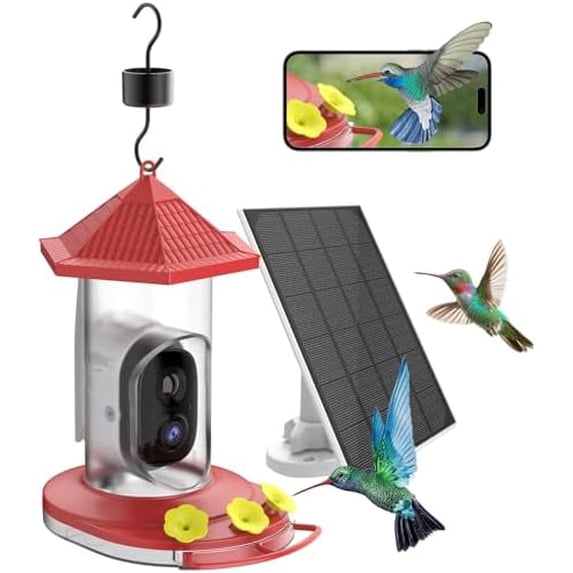 Smart Hummingbird Feeder with Camera Solar Powered for Outdoors ...
