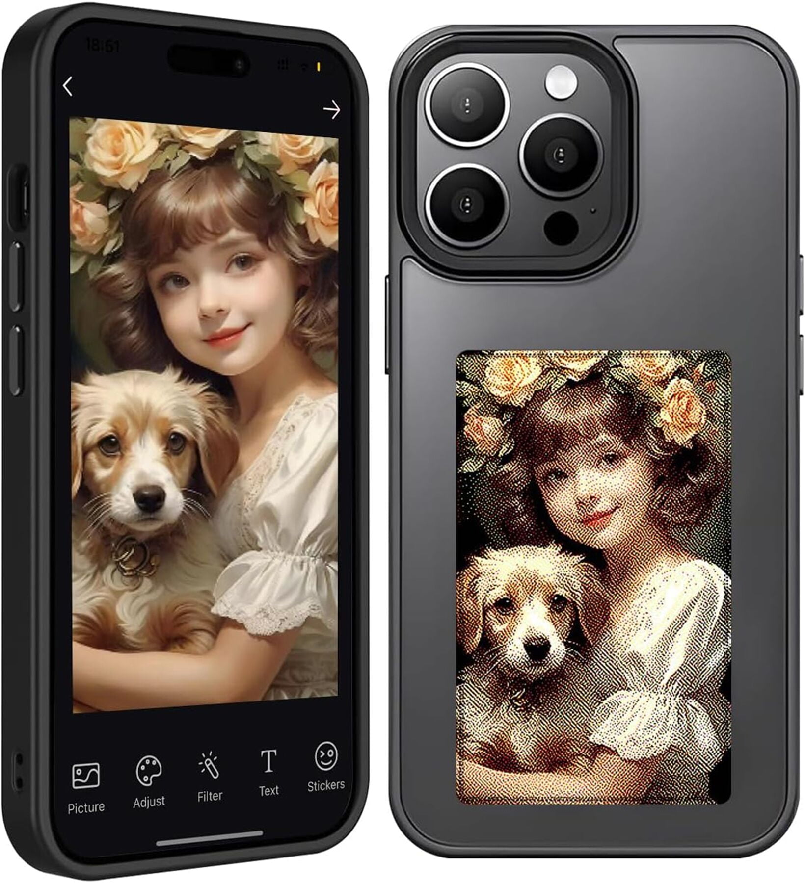 Smart Ink Screen Phone Case DIY Display Imaging,Compatible with iPhone ...