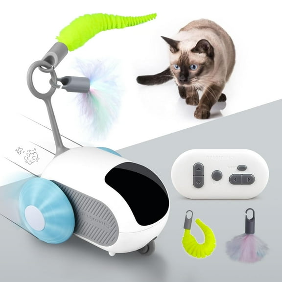 2-in-1 Automatic Interactive Cat Toy – 4-Hole Mole & Rotating Feather ...