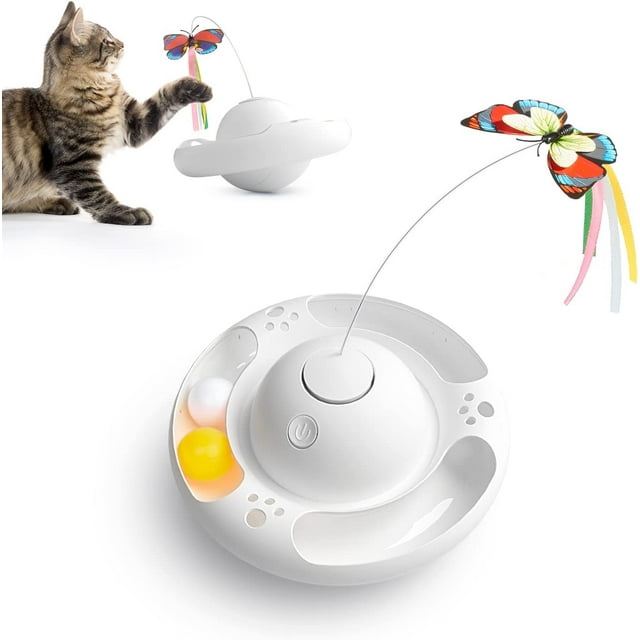 Smart Interactive Cat Toys Upgraded Tumbler with 3 Speeds, Butterfly ...