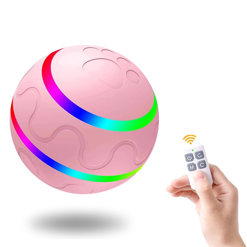 Smart Interactive Pet Ball Remote Control Jumping Rotating Flashing ...