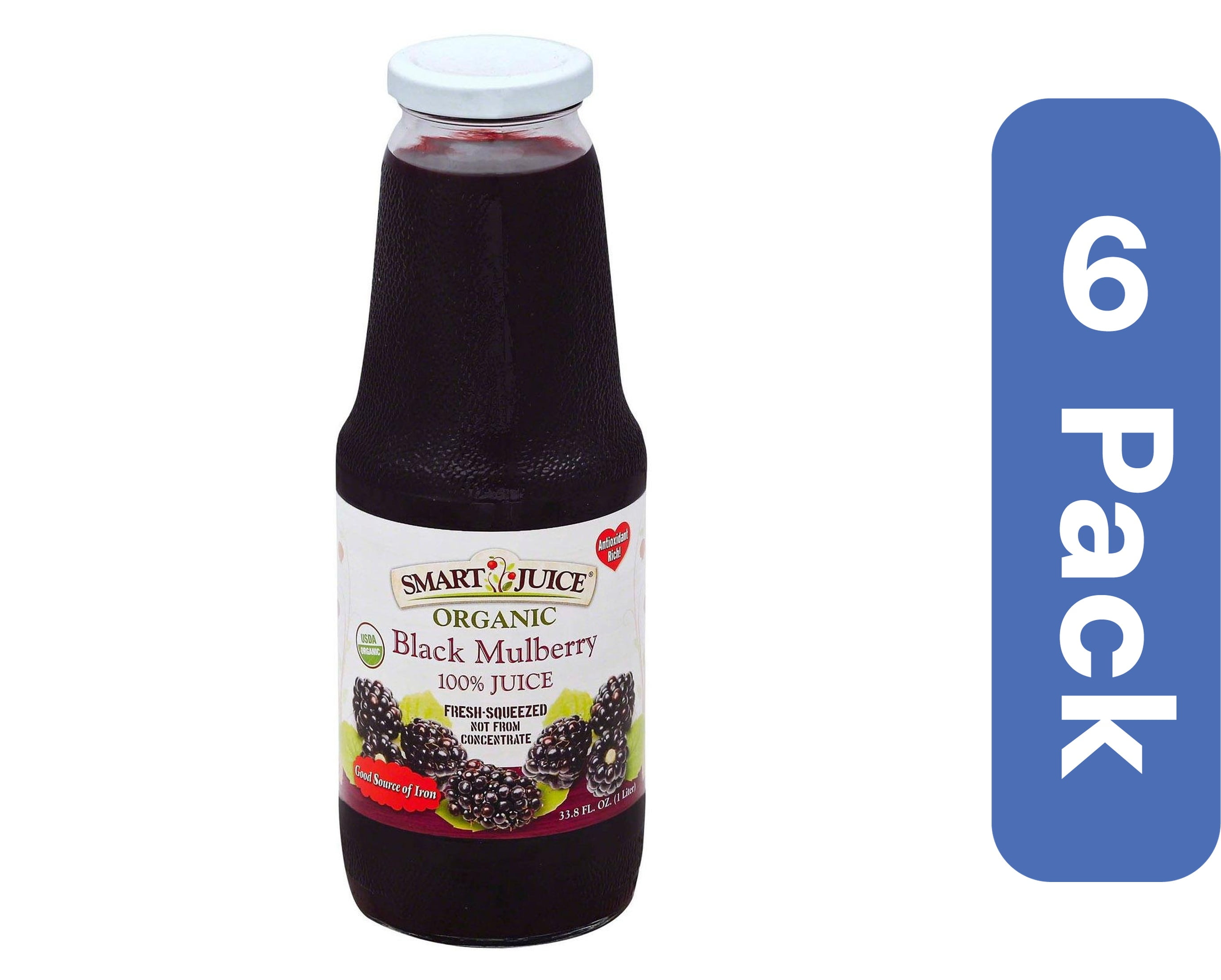 Smart Juice Organic Black Mulberry Juice 33.8 oz (Pack Of 6) - Walmart.com