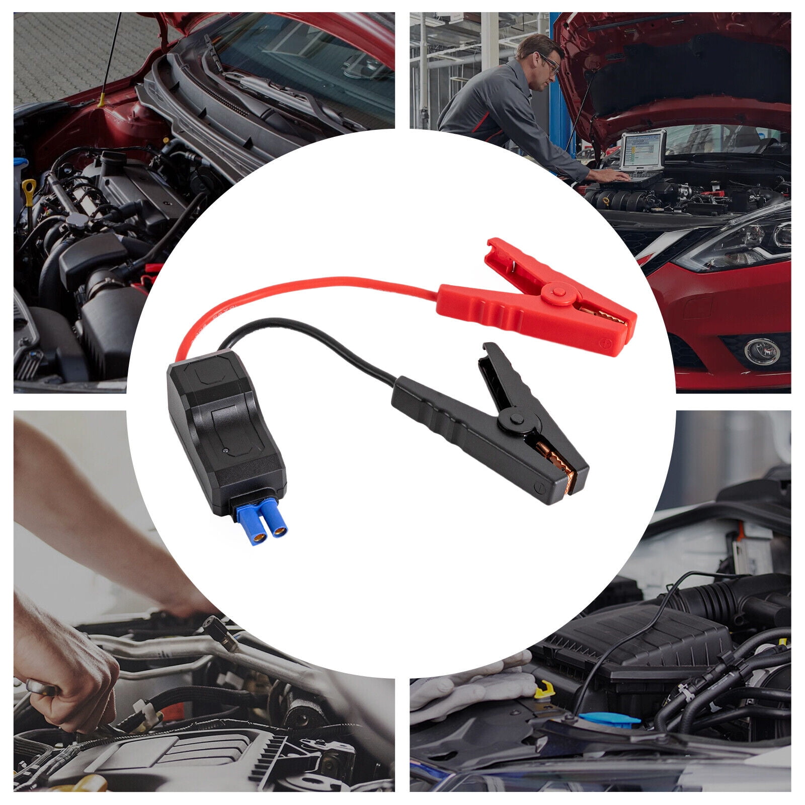 Smart Jumper Cable Battery Clamps with EC5 Connector, 12V 600A Portable ...