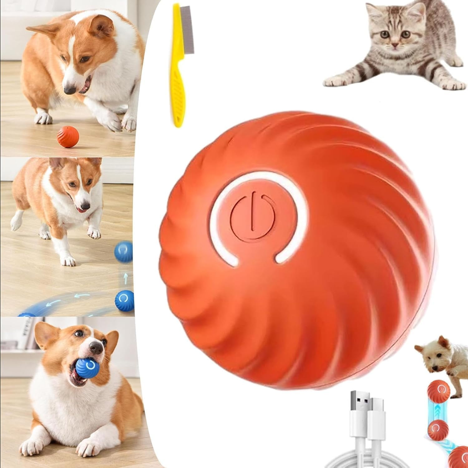 Smart Jumping Ball for Dogs, Smart Jumping Ball Dog Toy, Pet Bounce ...