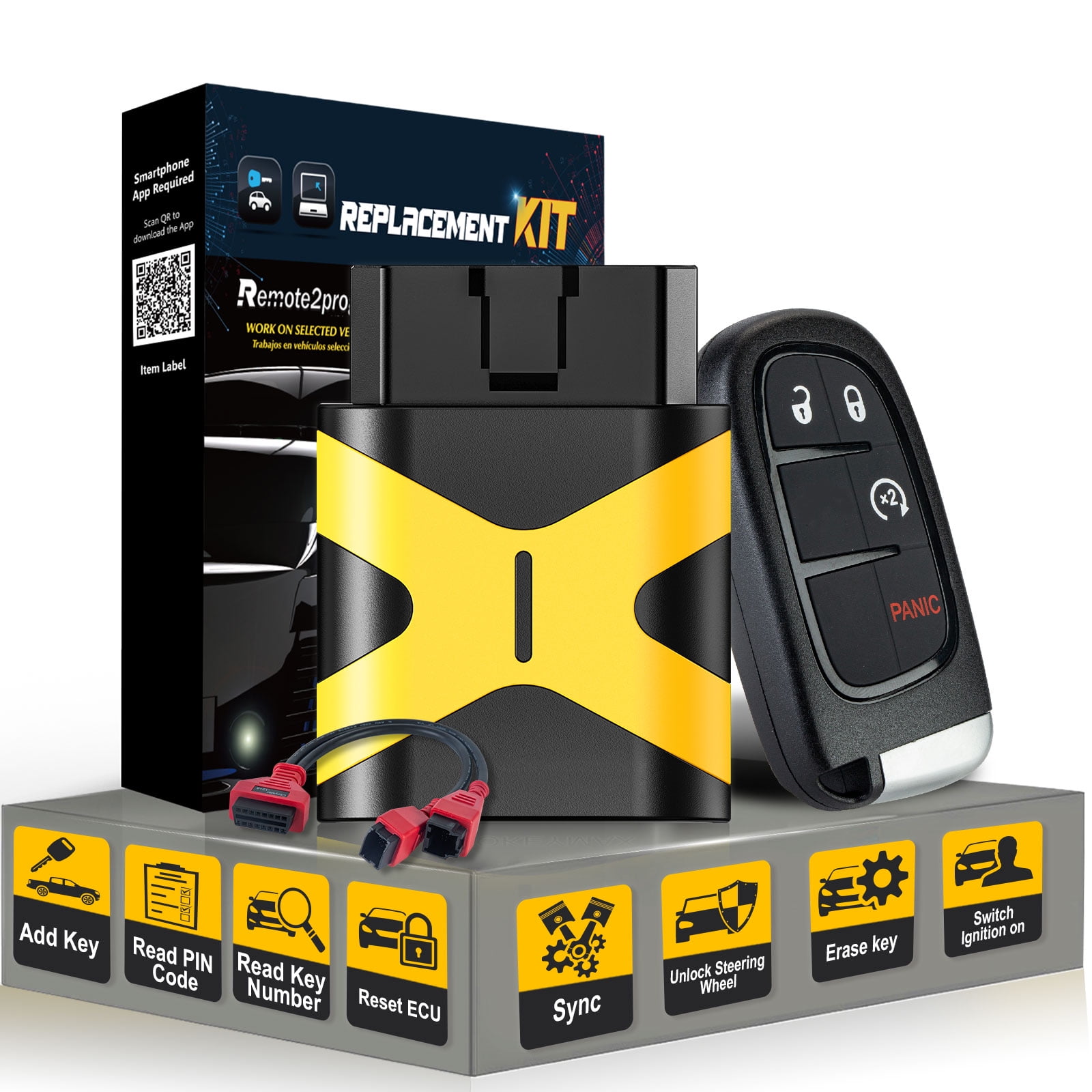 Smart Key DIY Programmer Kit/12+8 Cable Adapter and Keyless Entry ...