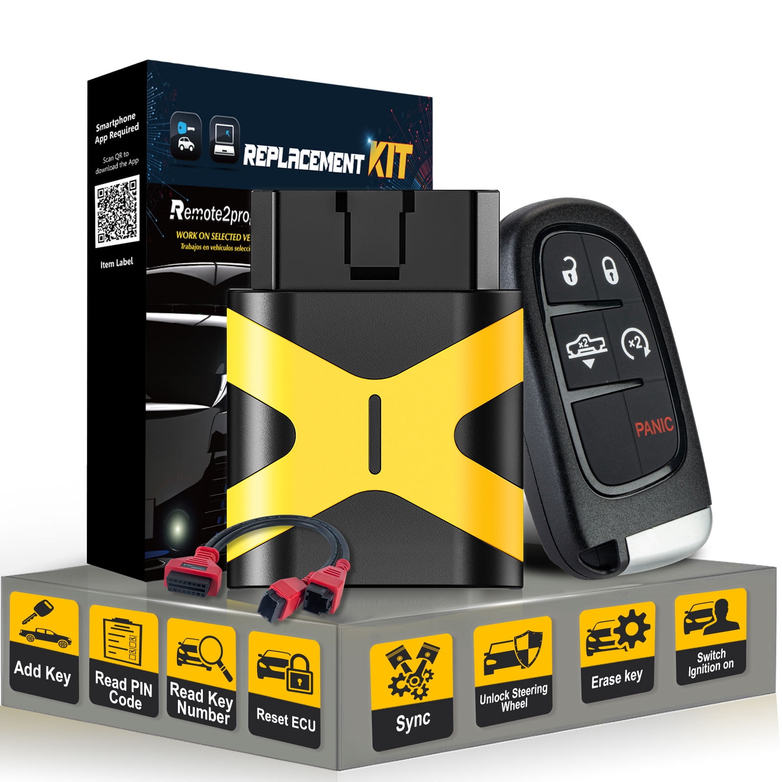 Smart Key DIY Programmer Kit/12+8 Cable Adapter and Keyless Entry ...