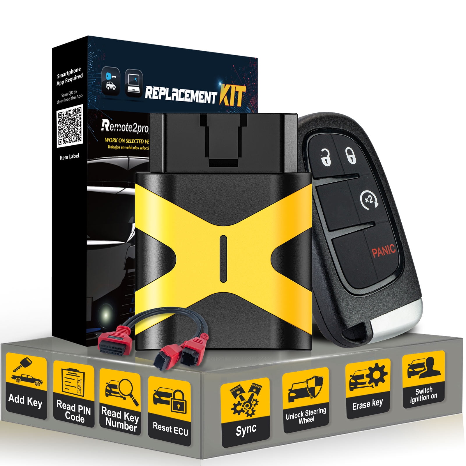 Smart Key DIY Programmer Kit/12+8 Cable Adapter and Keyless Entry ...