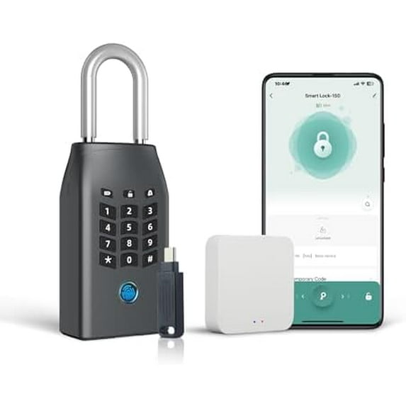Smart Key Lock Box, with Fingerprint,Tuya APP,Password and Emergency ...