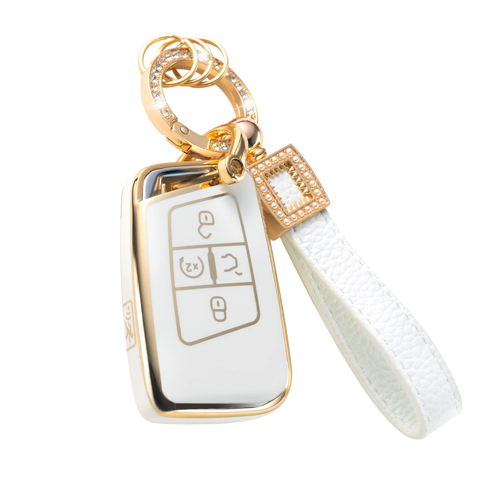 Smart Key Protector Holder for Ford Key Fob Cover with Leather Lanyard ...