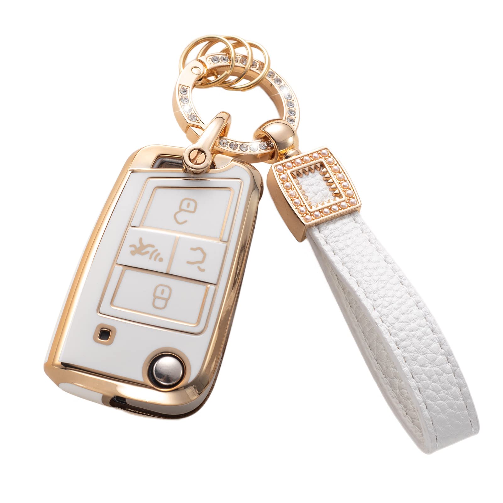 Smart Key Protector Holder for Ford Key Fob Cover with Leather Lanyard ...