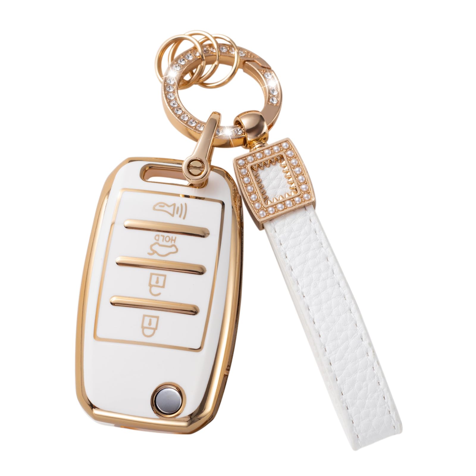 Smart Key Protector Holder for Ford Key Fob Cover with Leather Lanyard ...
