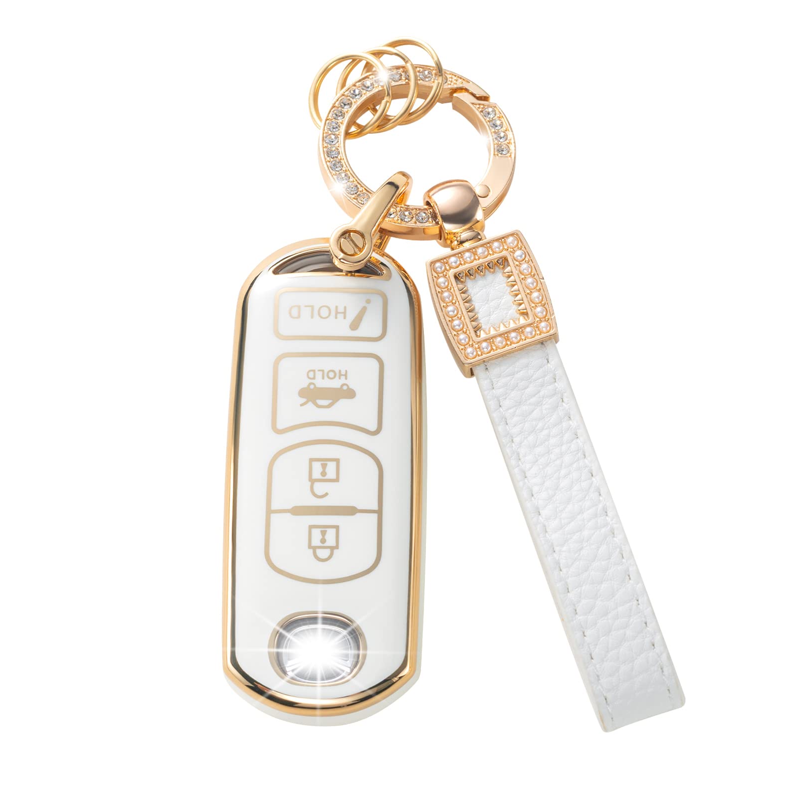 Smart Key Protector Holder for Ford Key Fob Cover with Leather Lanyard ...