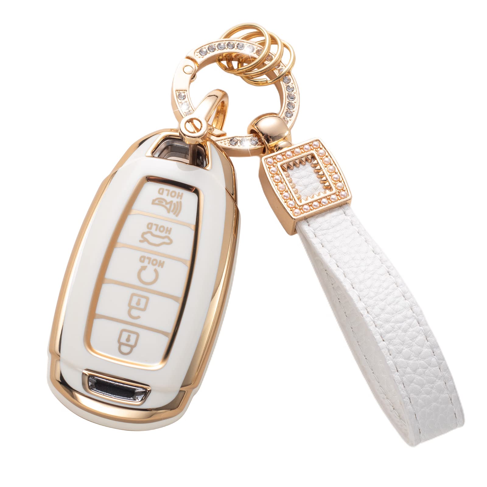 Smart Key Protector Holder for Ford Key Fob Cover with Leather Lanyard ...