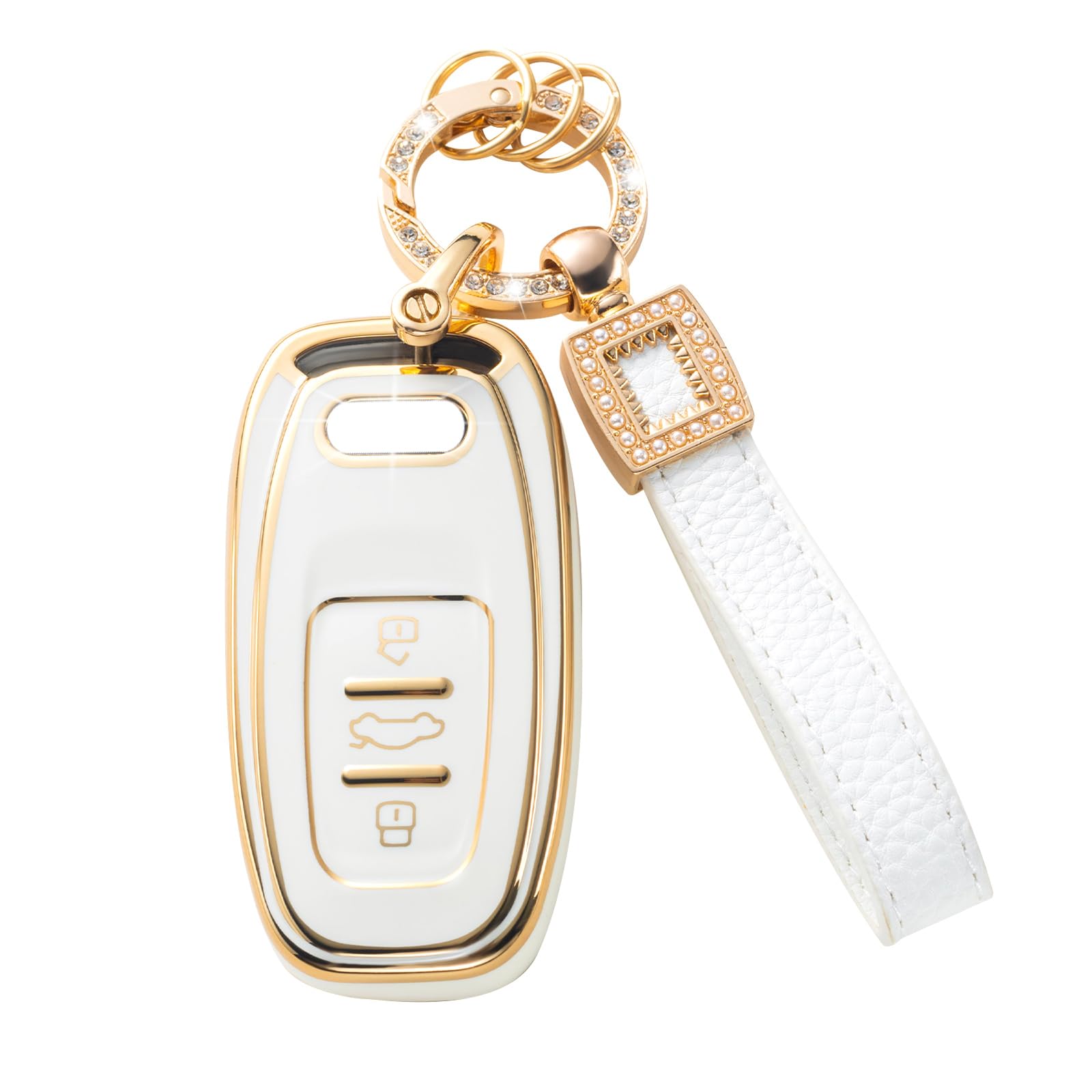 Smart Key Protector Holder for Ford Key Fob Cover with Leather Lanyard ...