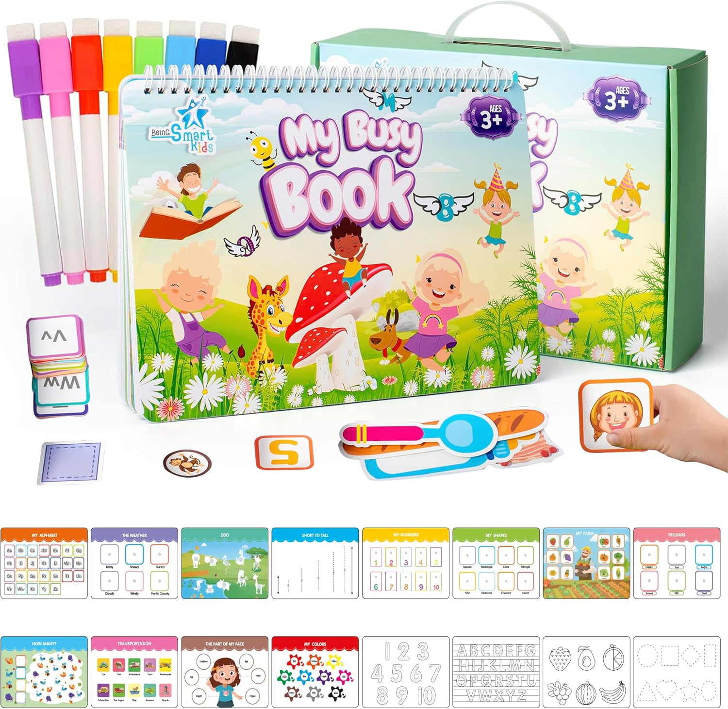 Being Smart Kids Busy Book for Toddlers & Preschoolers- Montessori Busy ...