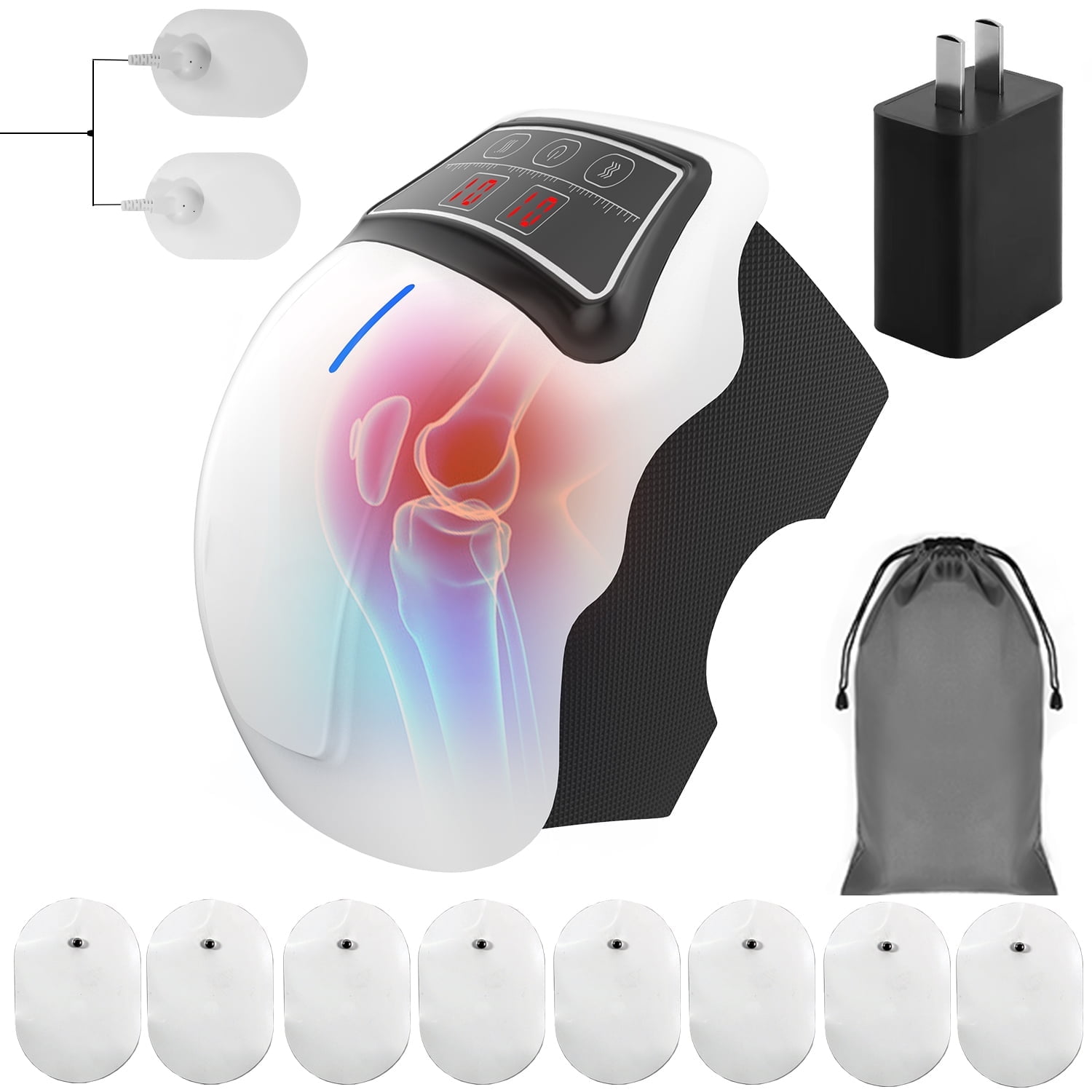 Cordless Knee Massager With Heat And Vibration Compression Led Screen