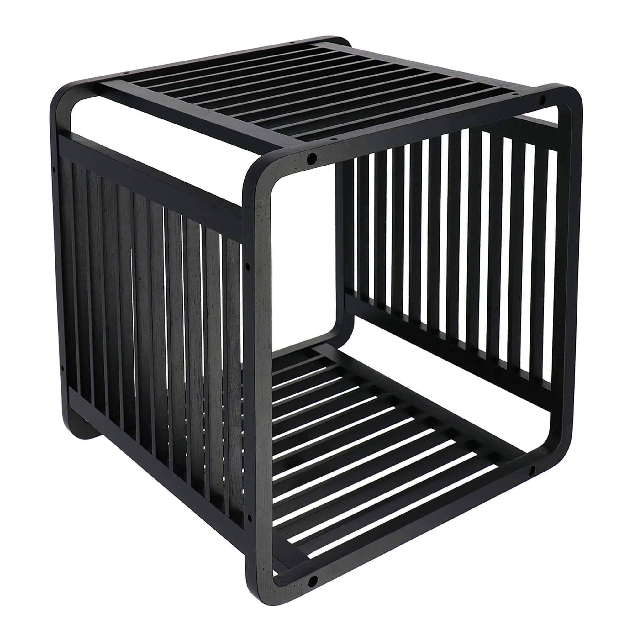 Smart Kube Black Bamboo Cube Storage, 13" Stackable Shelf Organizer ...