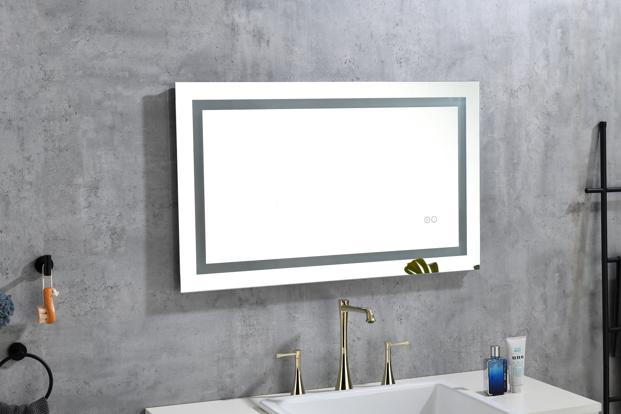 Smart LED Bathroom Mirror with Lights, 40x24 Inch Dimmable Anti-Fog ...
