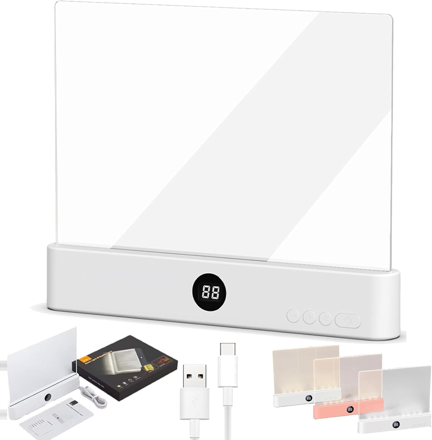 Smart LED Book Light, Rechargeable Book Reading Light, Rechargeable 3 ...