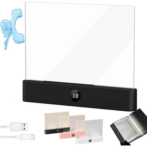 Smart LED Book Light, Rechargeable Clear Flat Book Lights, Smart LED ...