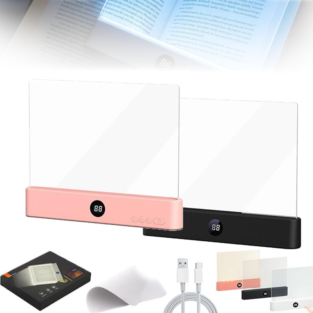 Smart LED Book Light Treasure Box, Rechargeable Flat Reading Lamp Full ...