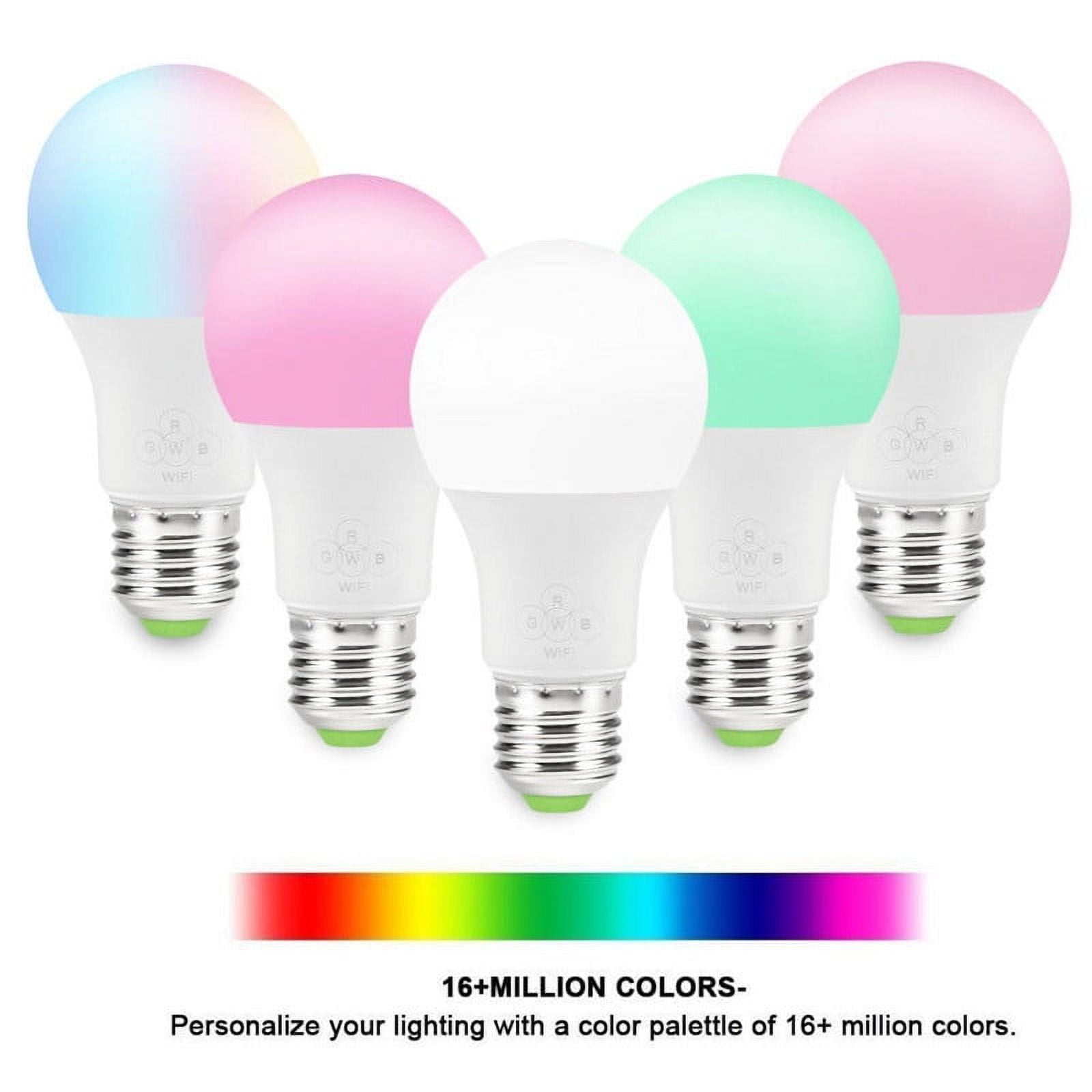 Smart LED Bulb E27 WiFi Multicolor Light Bulb Compatible with Alexa ...
