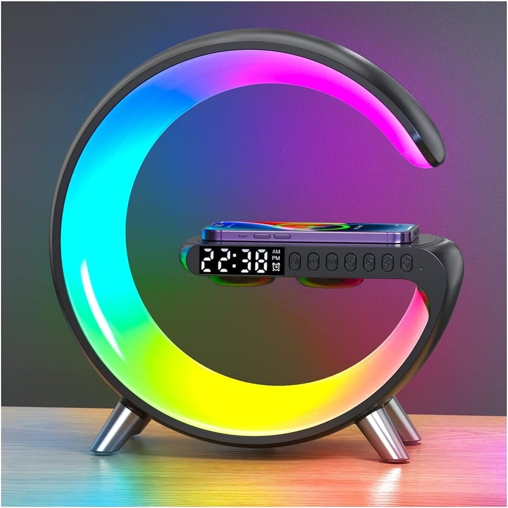 Smart LED Desk Lamp, 4-in-1 Wireless Charger, Night Light, Alarm Clock ...