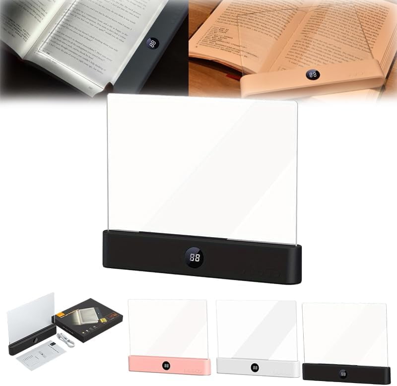 Smart LED Flat Page Reading Light for Books in Bed, Rechargeable with 3 ...