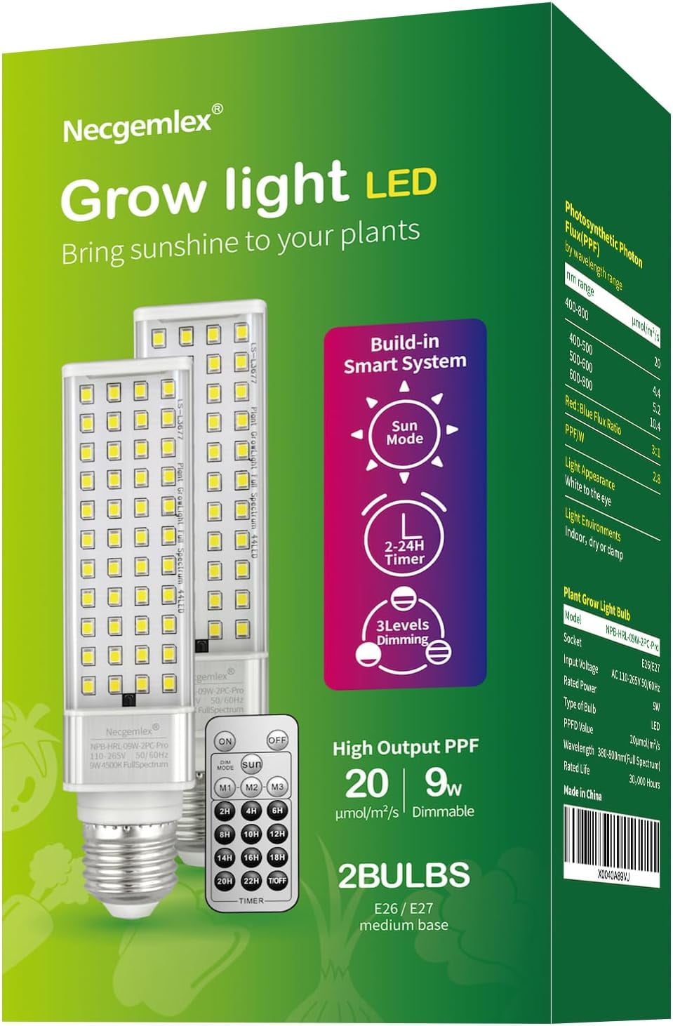 Smart LED Grow Light Bulbs for Gooseneck Clamp Light - Dimmable, Sun ...