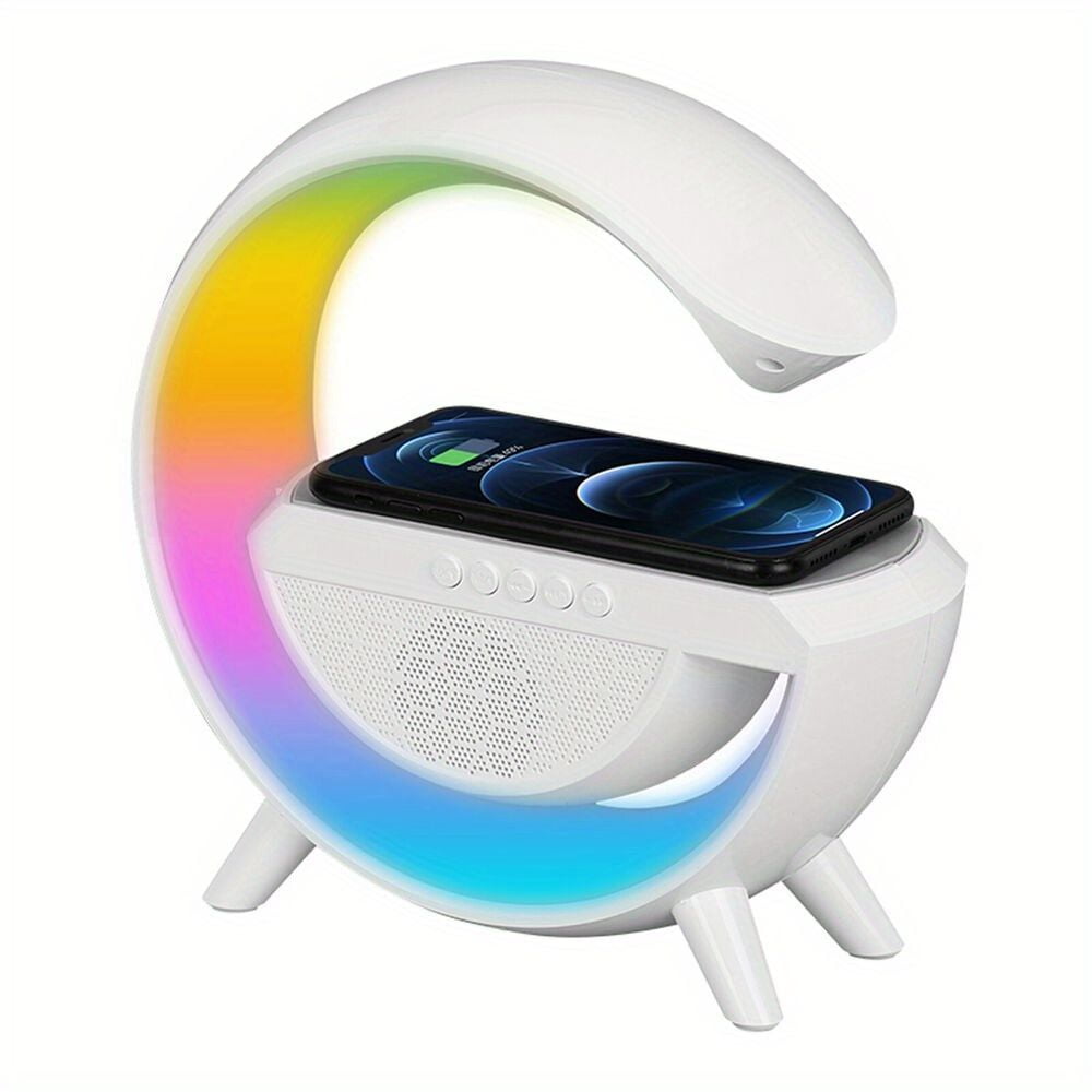 Smart LED RGB Night Light Atmosphere BT Speaker RGB Alarm Clock - White ...