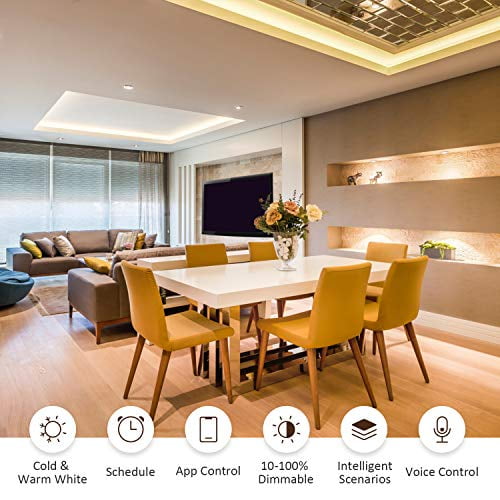 Smart LED Recessed Lighting, 4 Inch Dimmable Can Lights, 10W 800LM WiFi ...