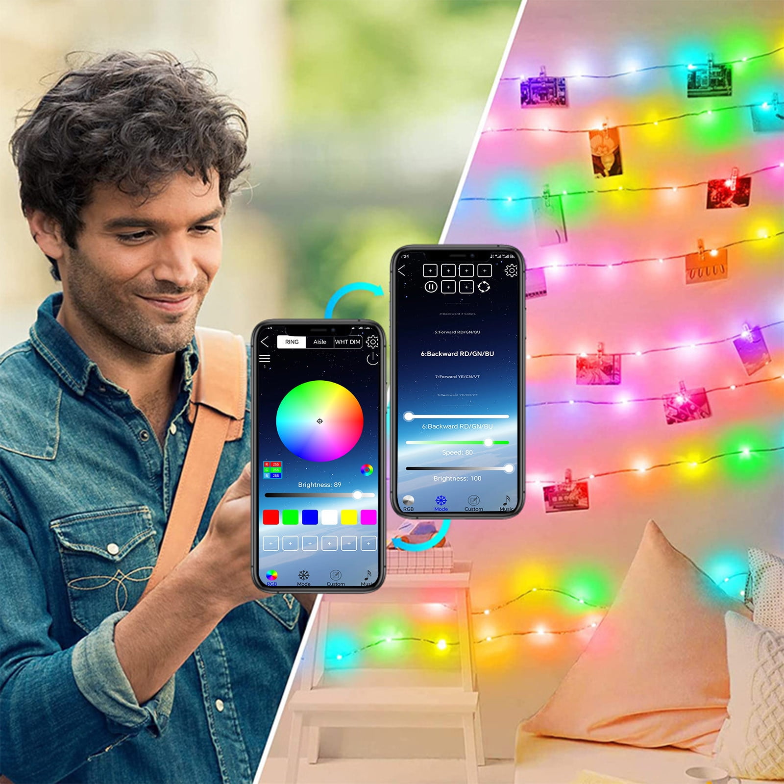 Smart LED Strip Lights,Smart Leather Line Bar,15 Million Colors with ...